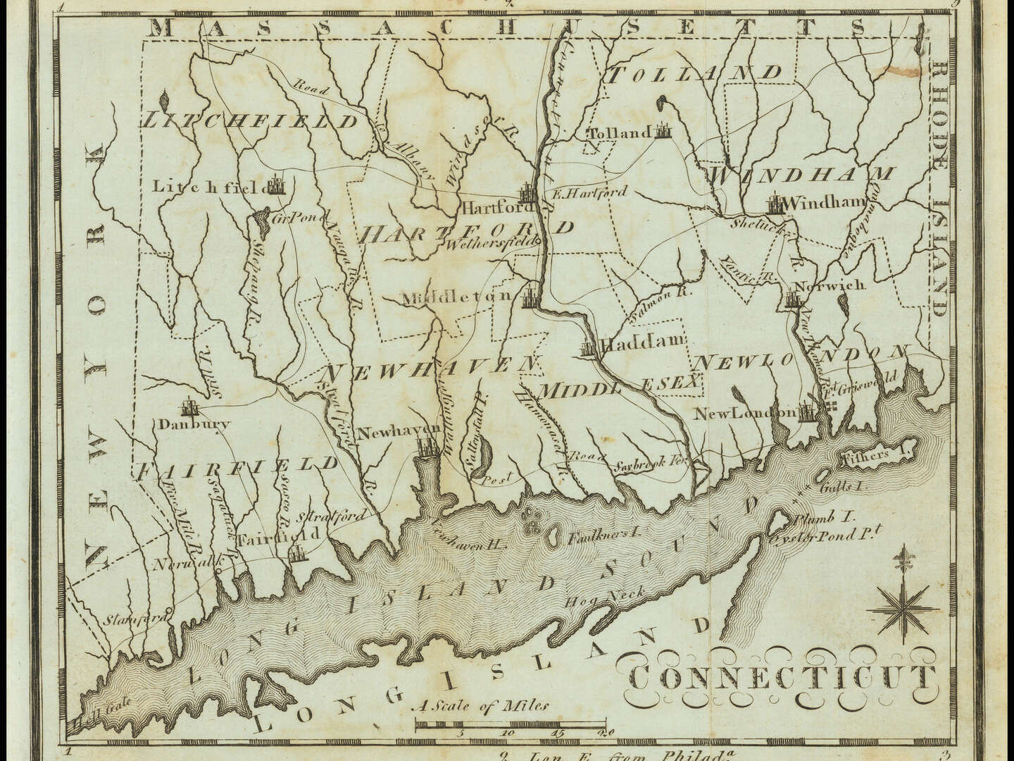 These historical maps of Connecticut show the state from 1685-1915