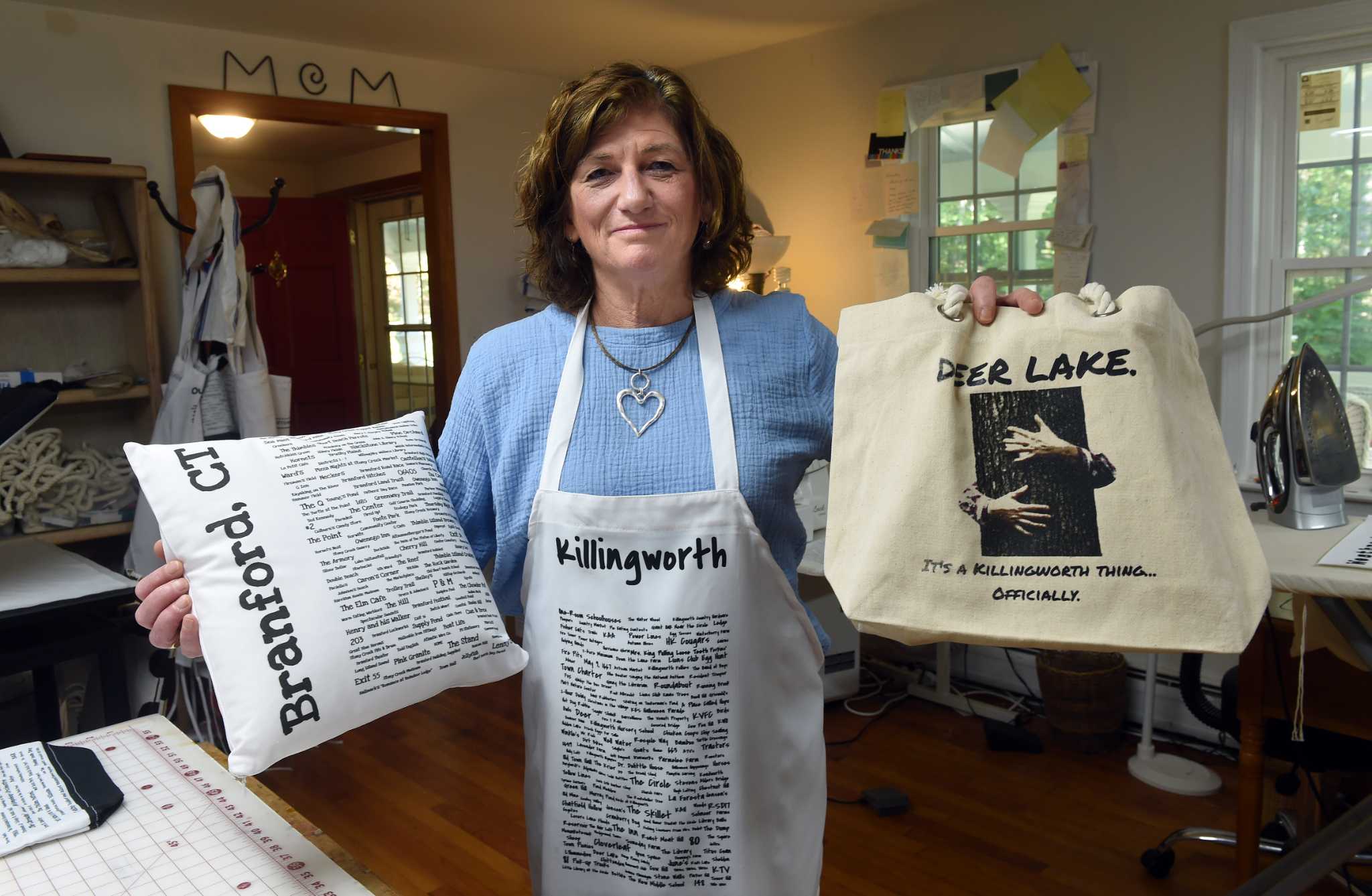 TownieSwag features Connecticut town trivia on handmade items