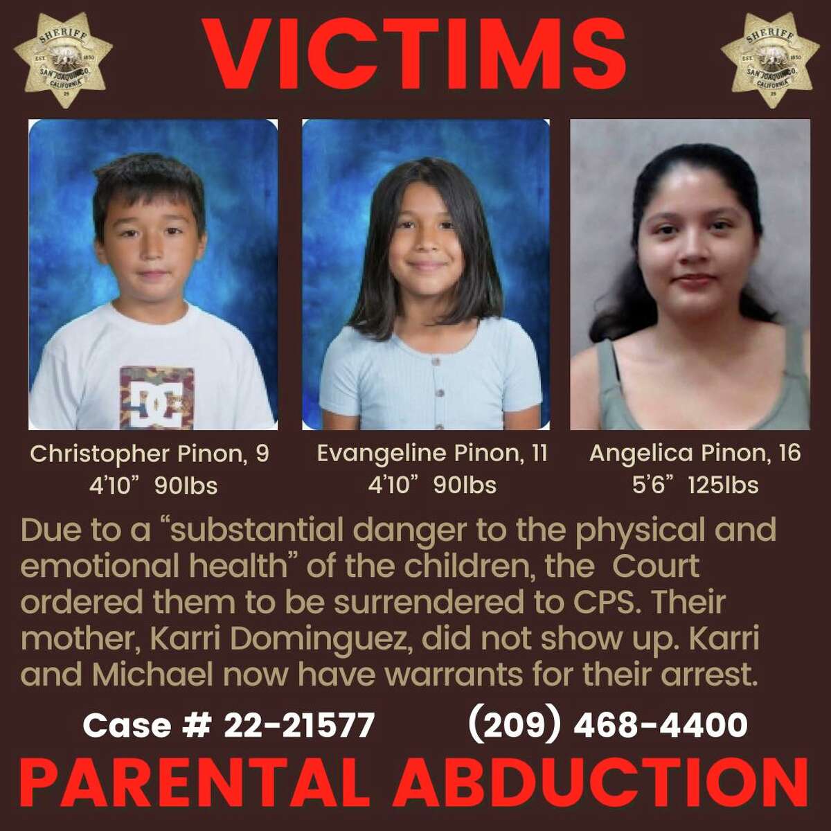 California sheriff reports parent abduction, releases photos