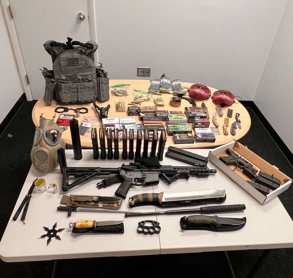 Bethlehem police found guns and bomb materials during a traffic stop