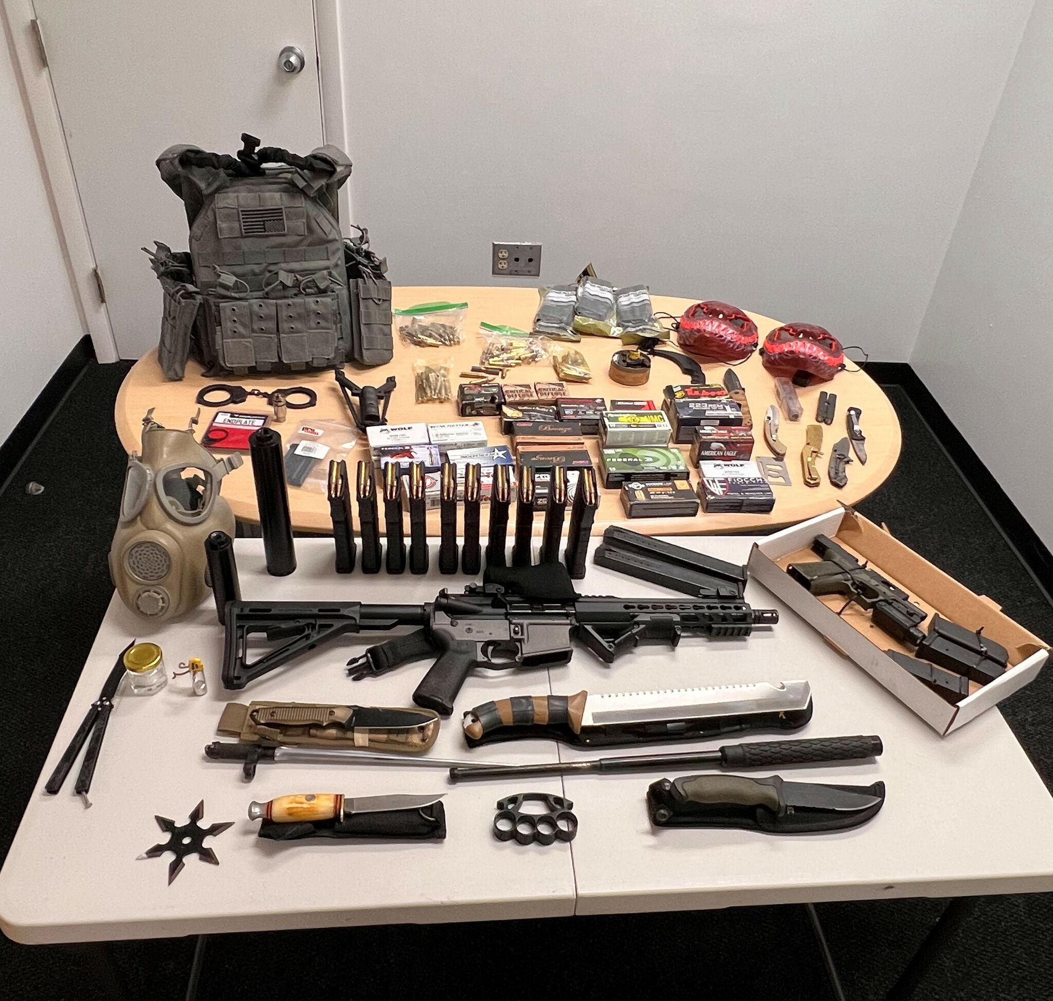 Bethlehem police found guns and bomb materials during a traffic stop