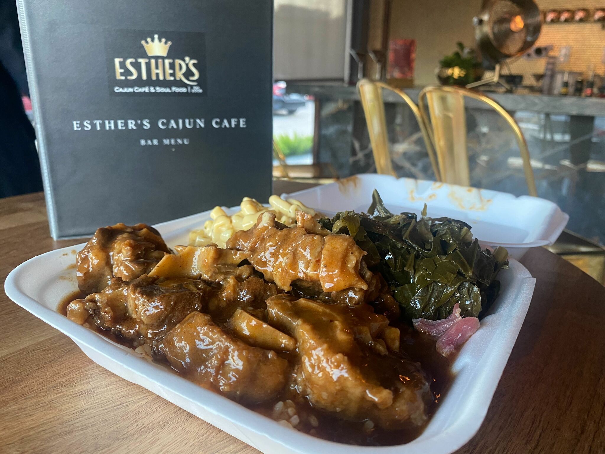 The saucy oxtails at Esther's Cajun Cafe in Houston