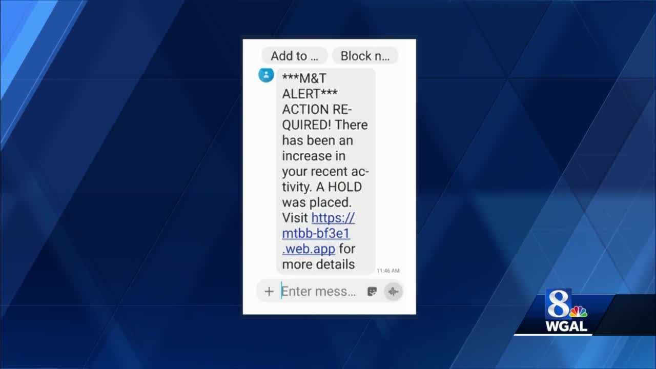 Text appearing to be fraud alert from bank could be a scammer