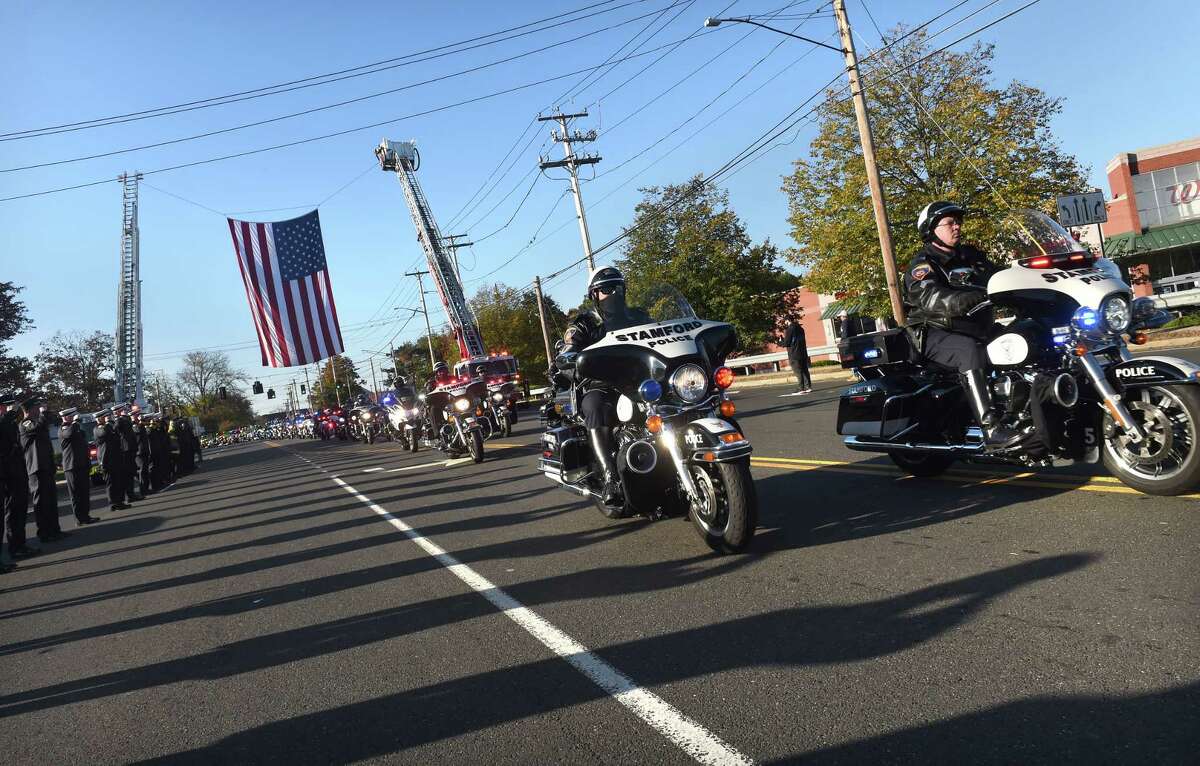 Flyover marks end of Bristol police funeral in East Hartford