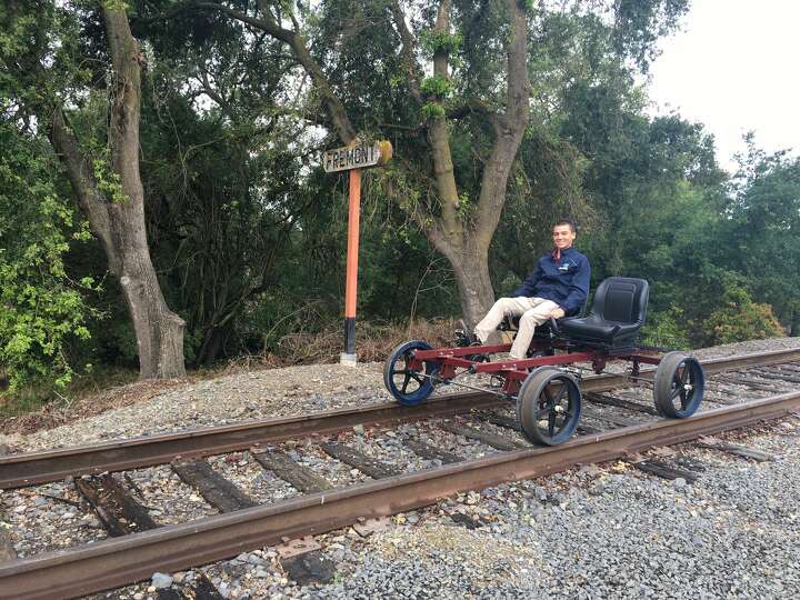 Pedal-powered carts let you visit California by train track
