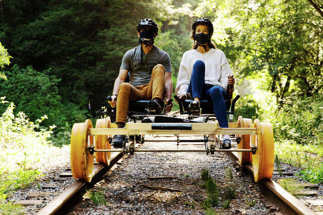 Pedal-powered carts let you visit California by train track