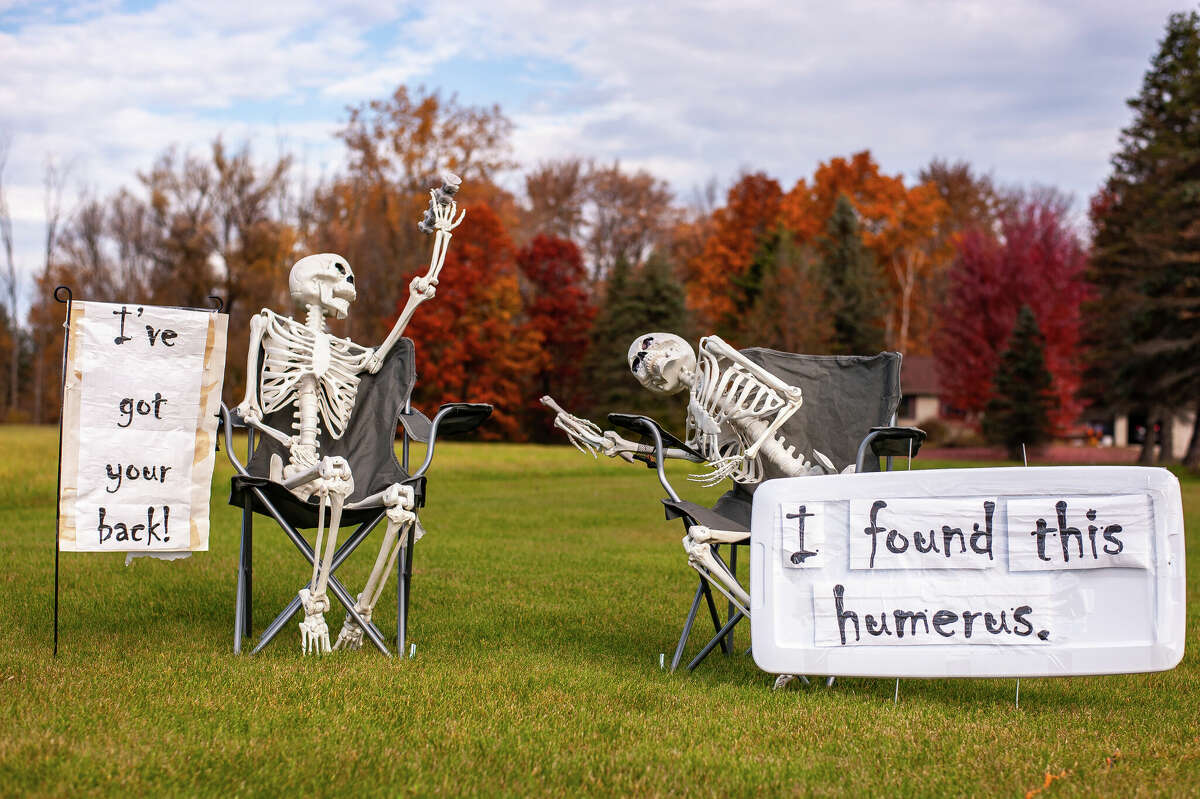 Midlander looks to raise charity money through her 12-foot skeleton