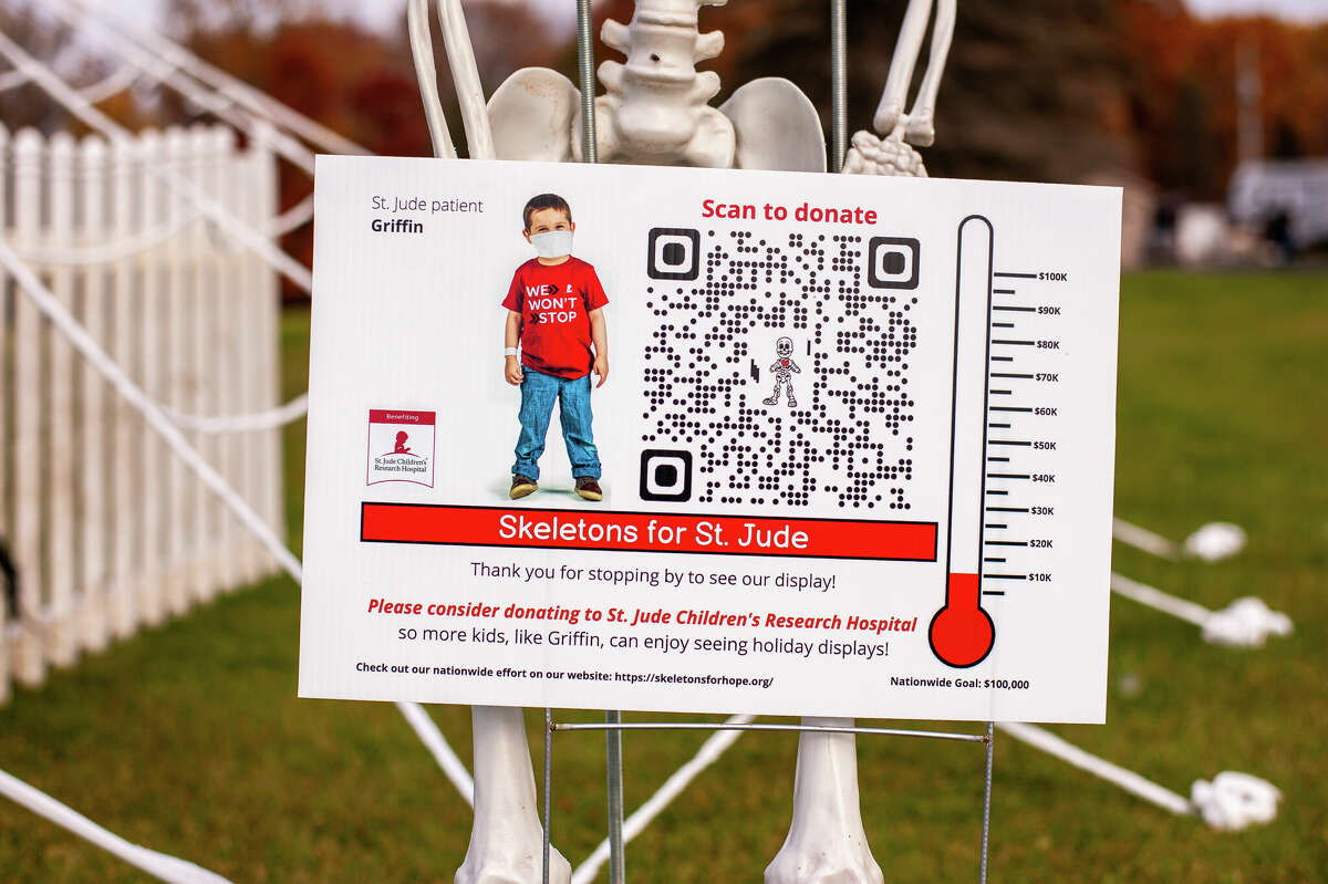 Midlander looks to raise charity money through her 12-foot skeleton