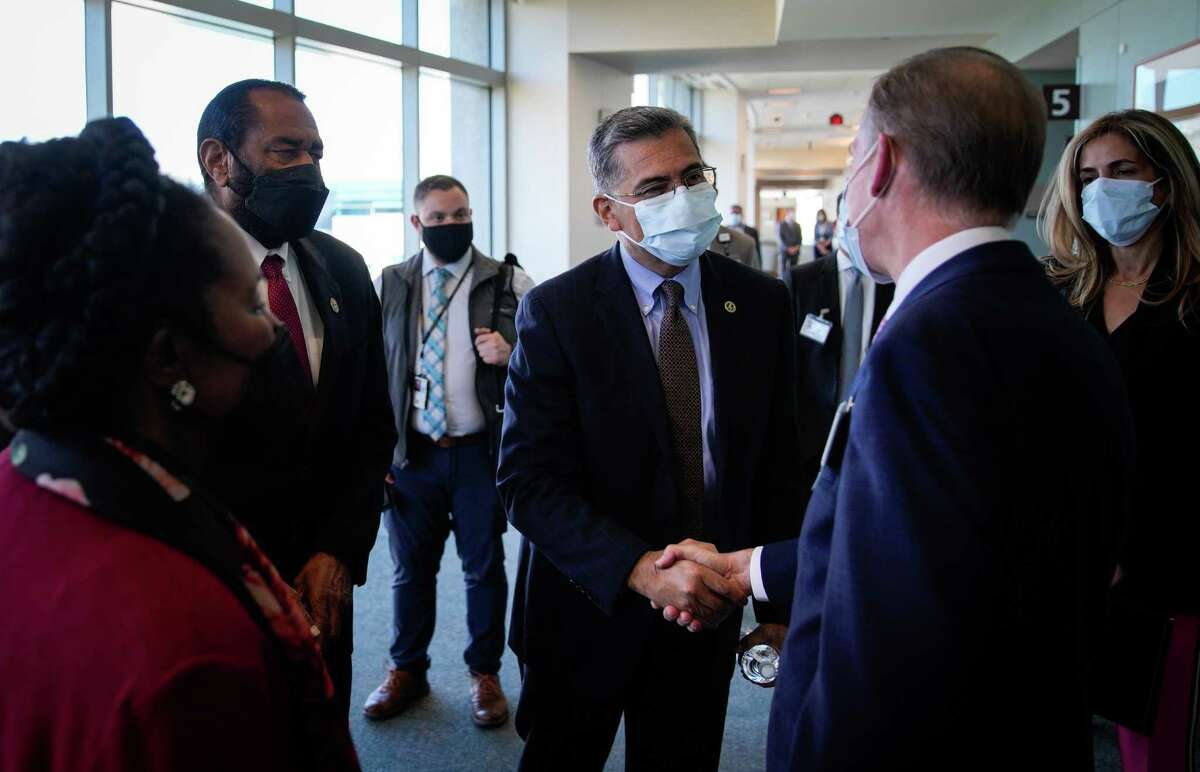 Health and Human Services Secretary Xavier Becerra visited Houston to ...