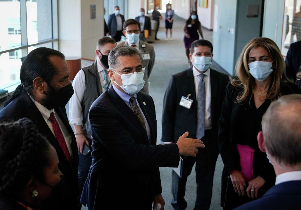 Health and Human Services Secretary Xavier Becerra visited Houston to ...