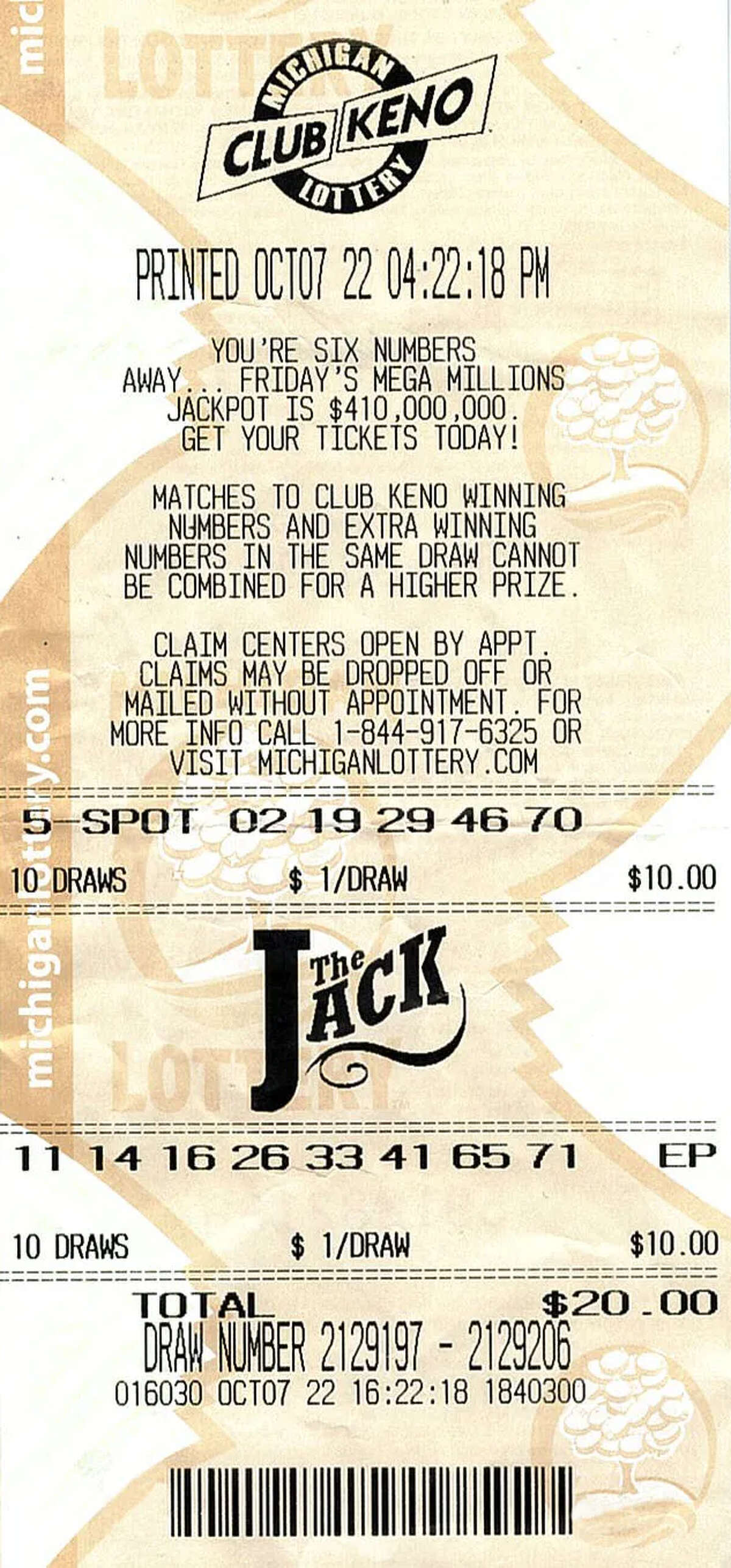 Michigan Man Wins 260k On Michigan Lottery s Club Keno The Jack