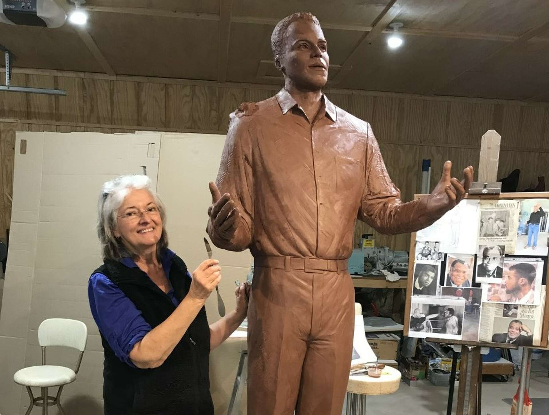 Work on James Earl Jones art installation nears midpoint