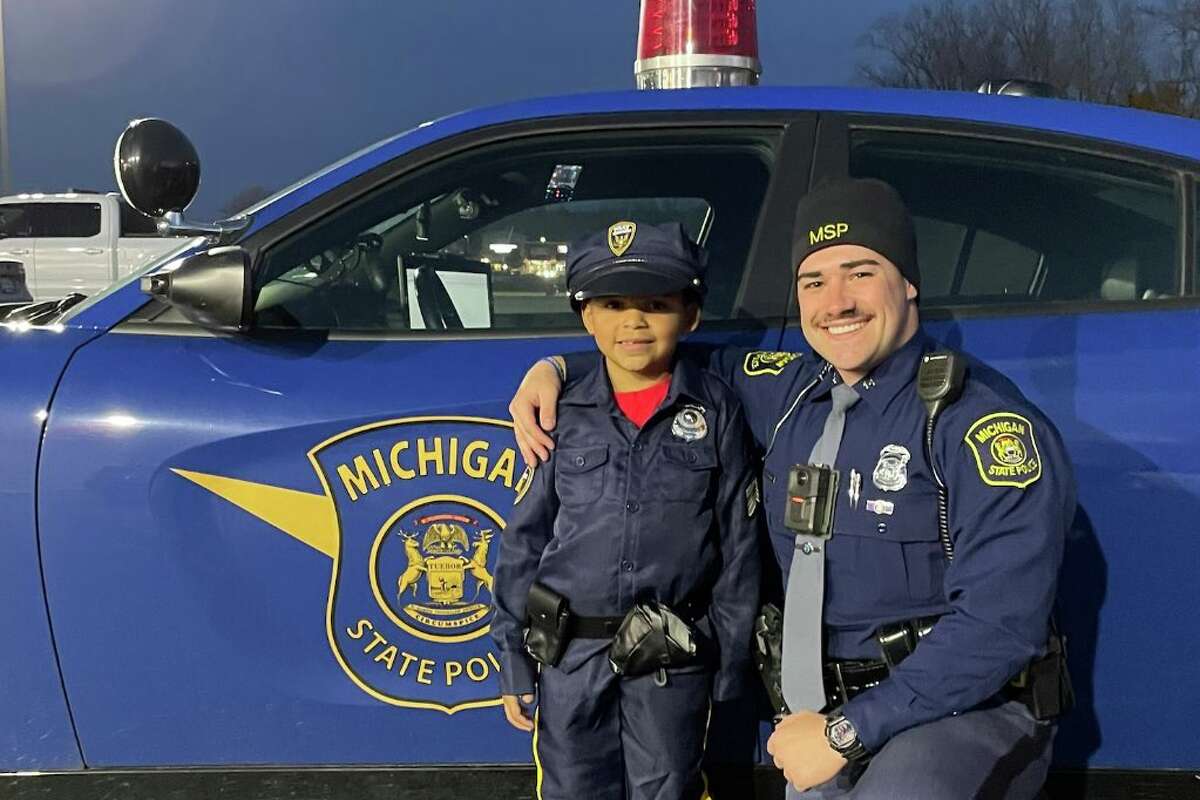 Trick-or-treat saved by trooper for Michigan State Police