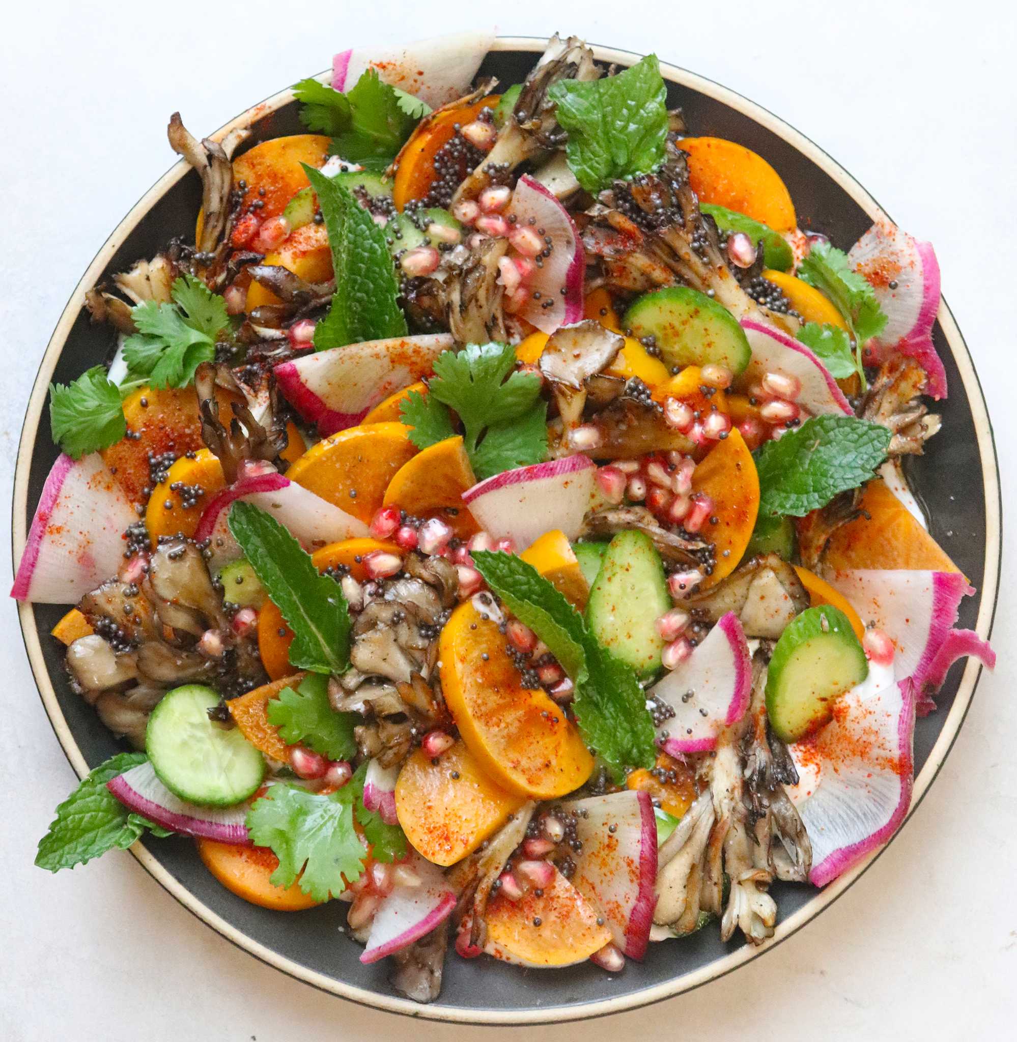 Persimmons add sweetness to this tasty composed salad