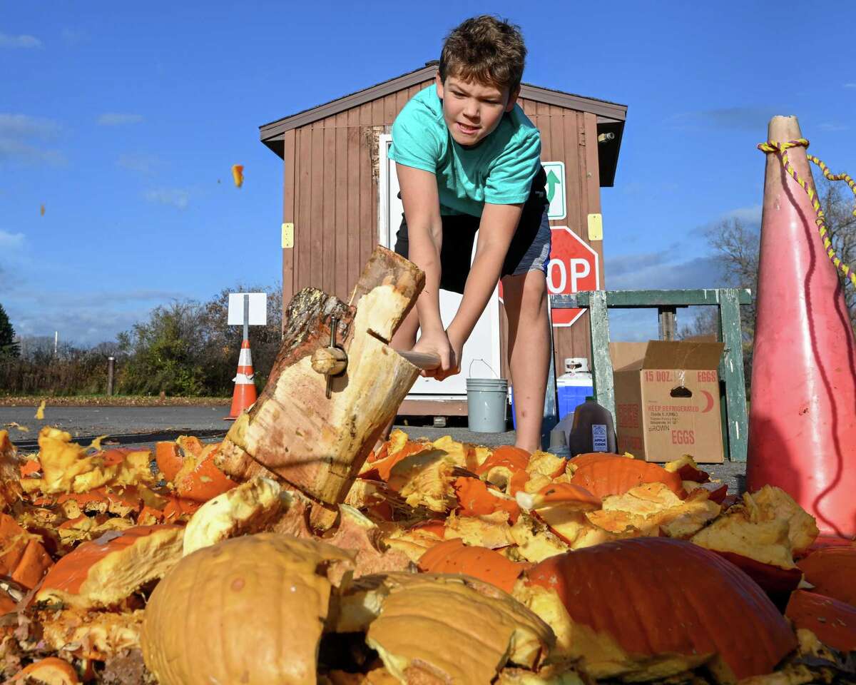 Pumpkin destruction. Here's what it looks like