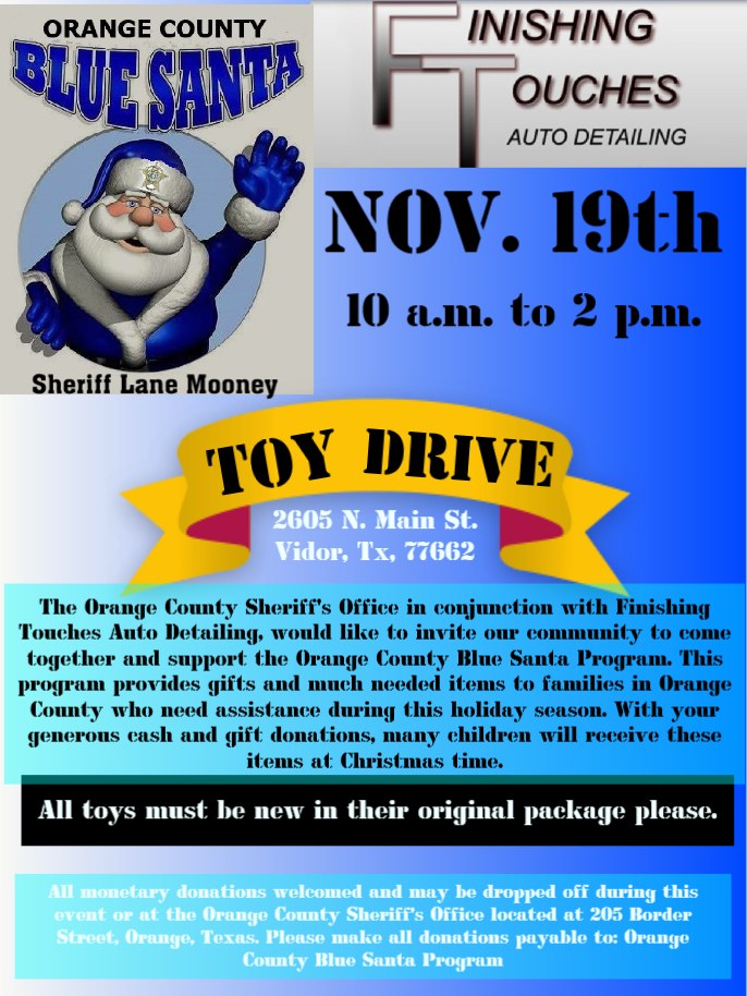 Orange County Blue Santa Program holding toy drive Nov. 19
