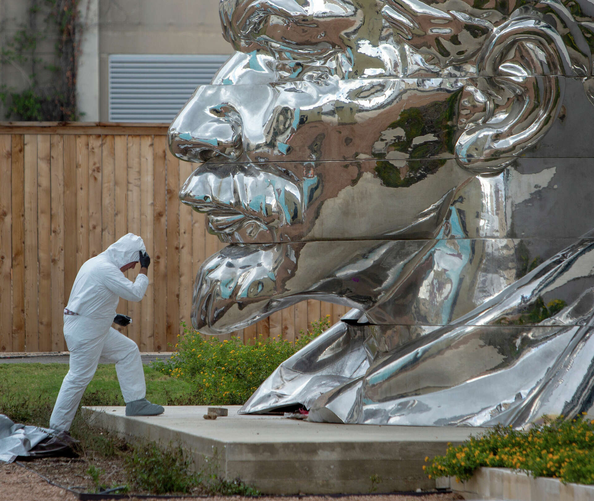 Lenin sculpture near San Pedro Creek Culture Park vandalized