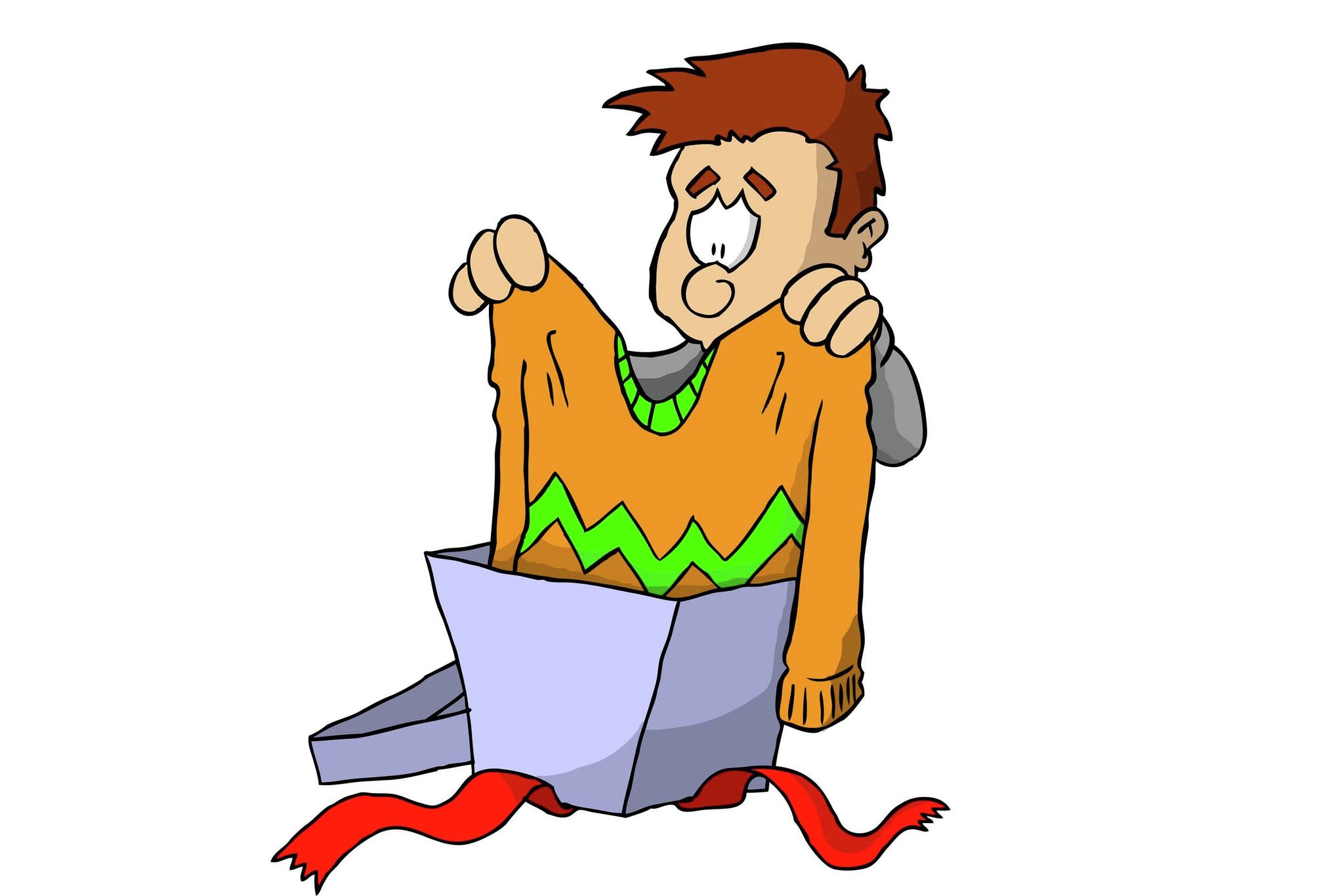 Cartoon Unwrapping Presents