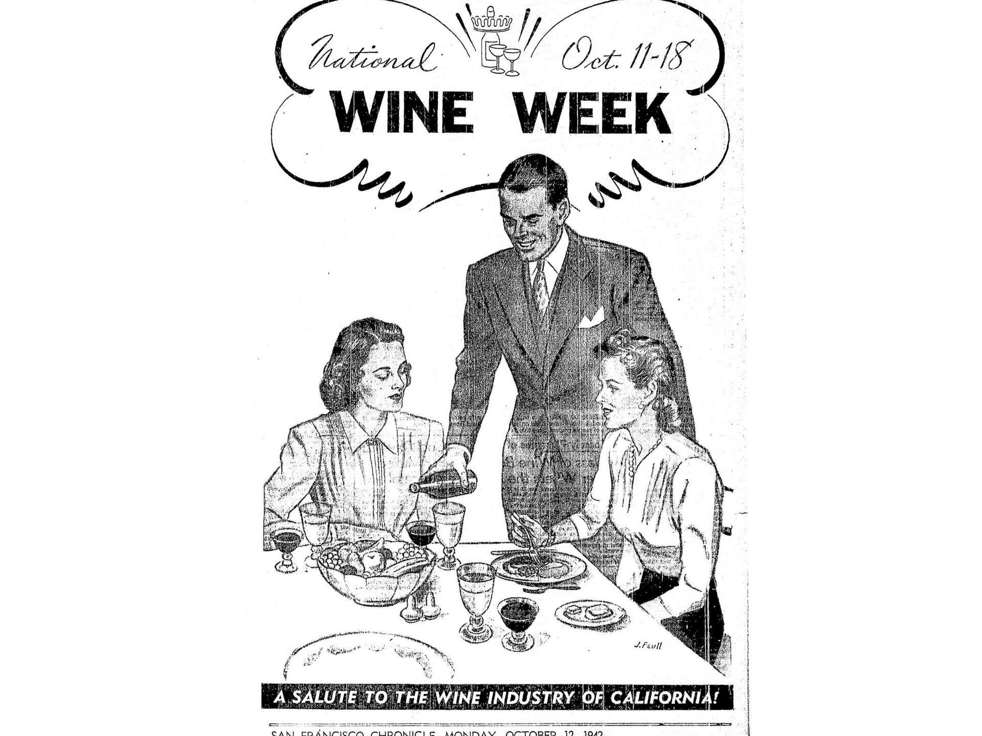 During World War II, the wine industry marketed to housewives