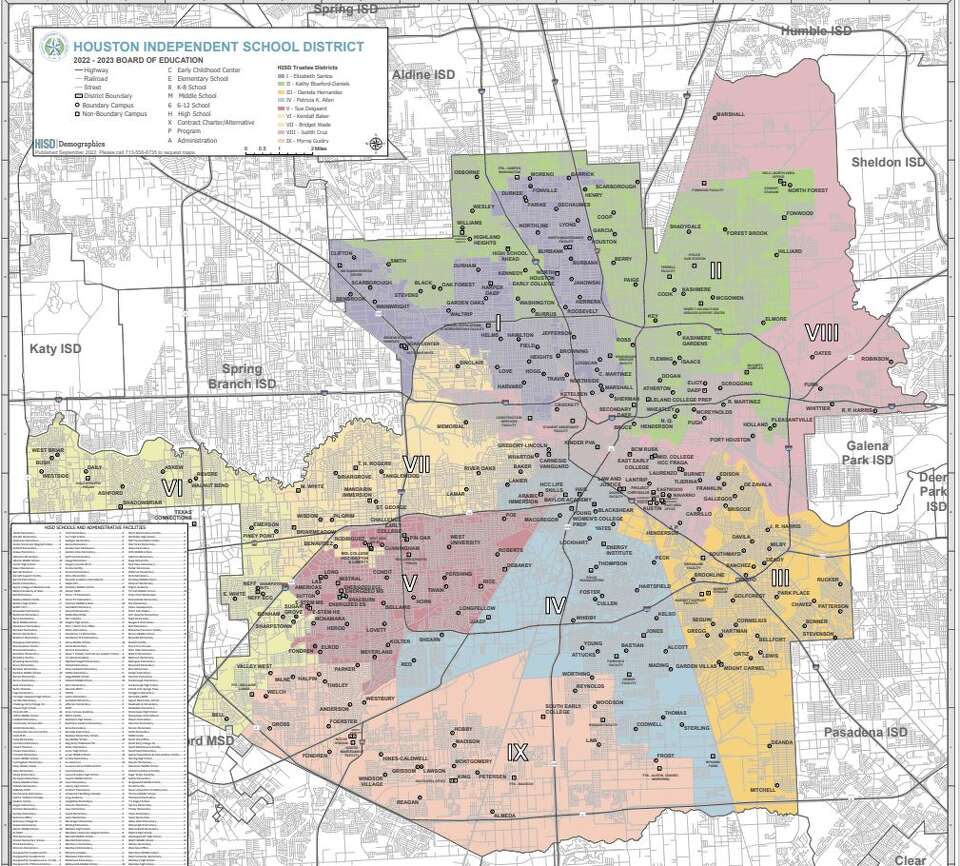 Houston ISD redraws trustee district boundaries to reflect population ...