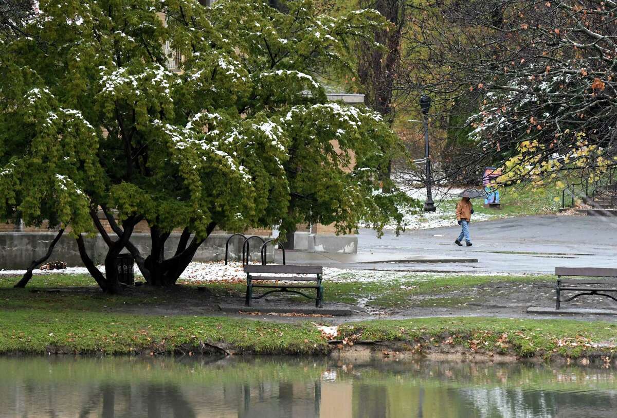 Albany gets over an inch of snow as season's first storm hits