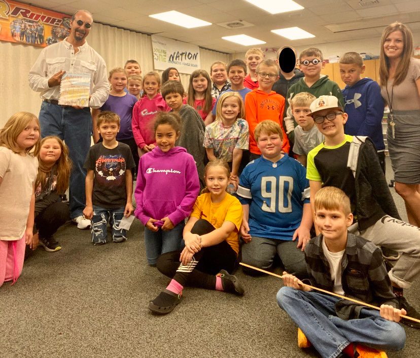 Johnathan Rand motivates third grade class to write scary story