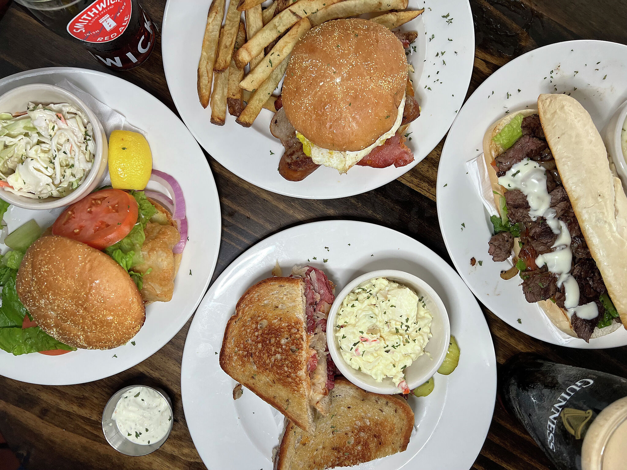 At The Cottage in San Antonio, fish and chips, sandwich-style