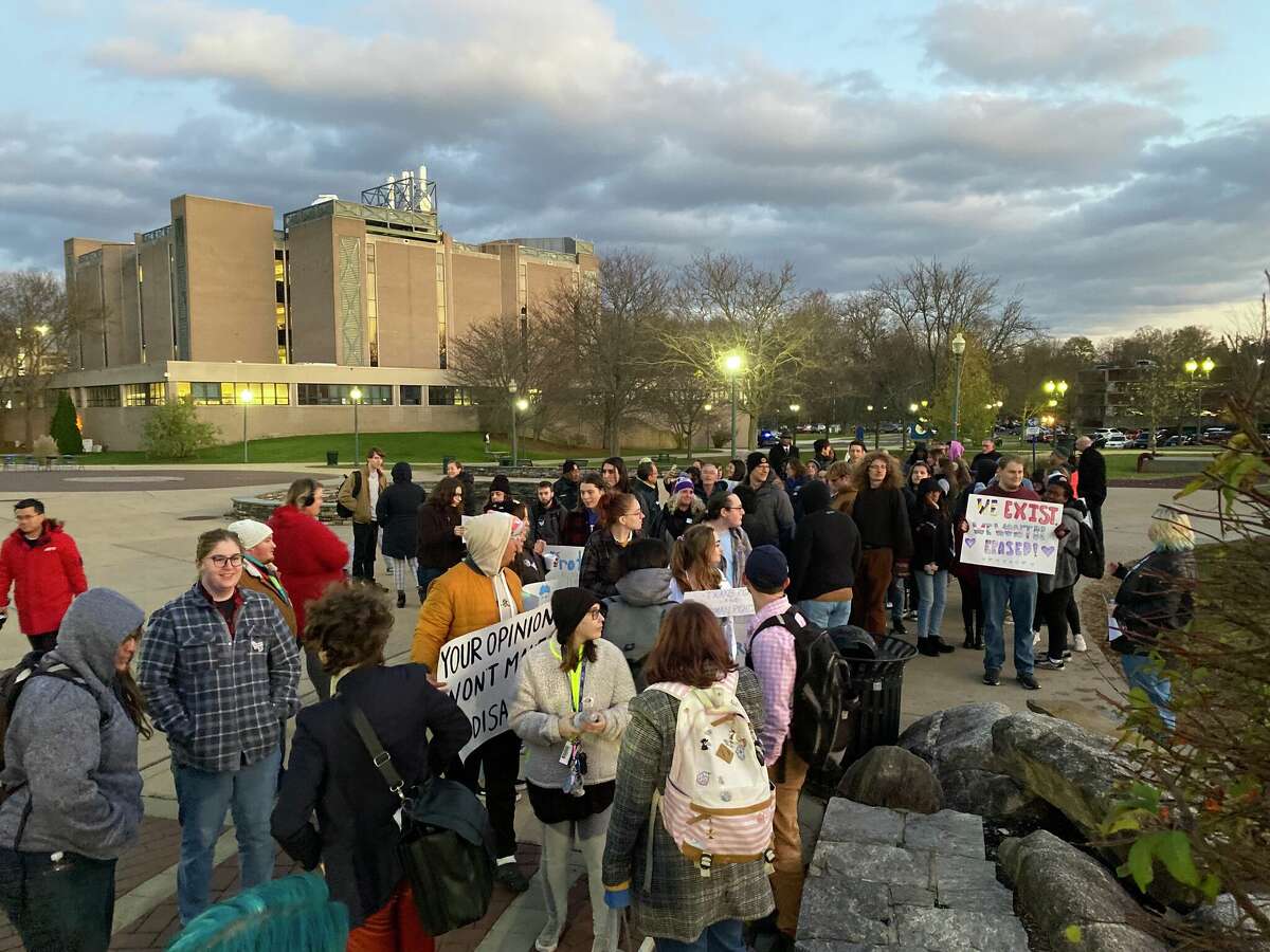 Dozens at Central CT State protest transphobic film screening