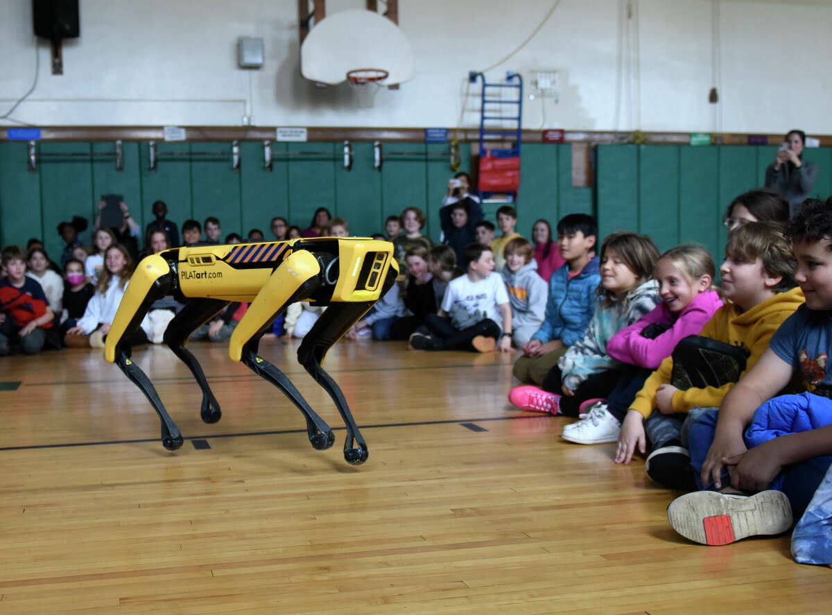 Greenwich students see Spot run — and dance — at robot display