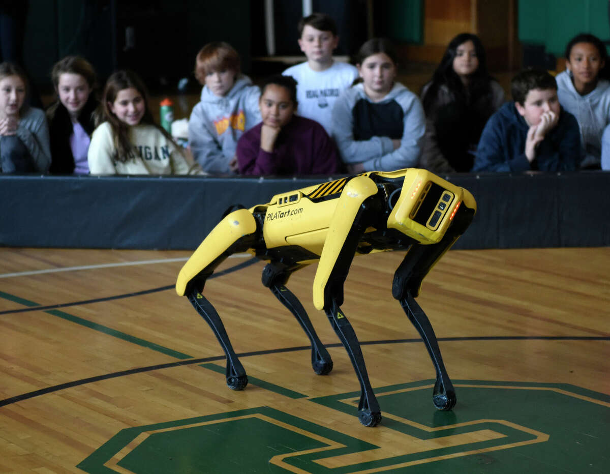 Greenwich students see Spot run — and dance — at robot display