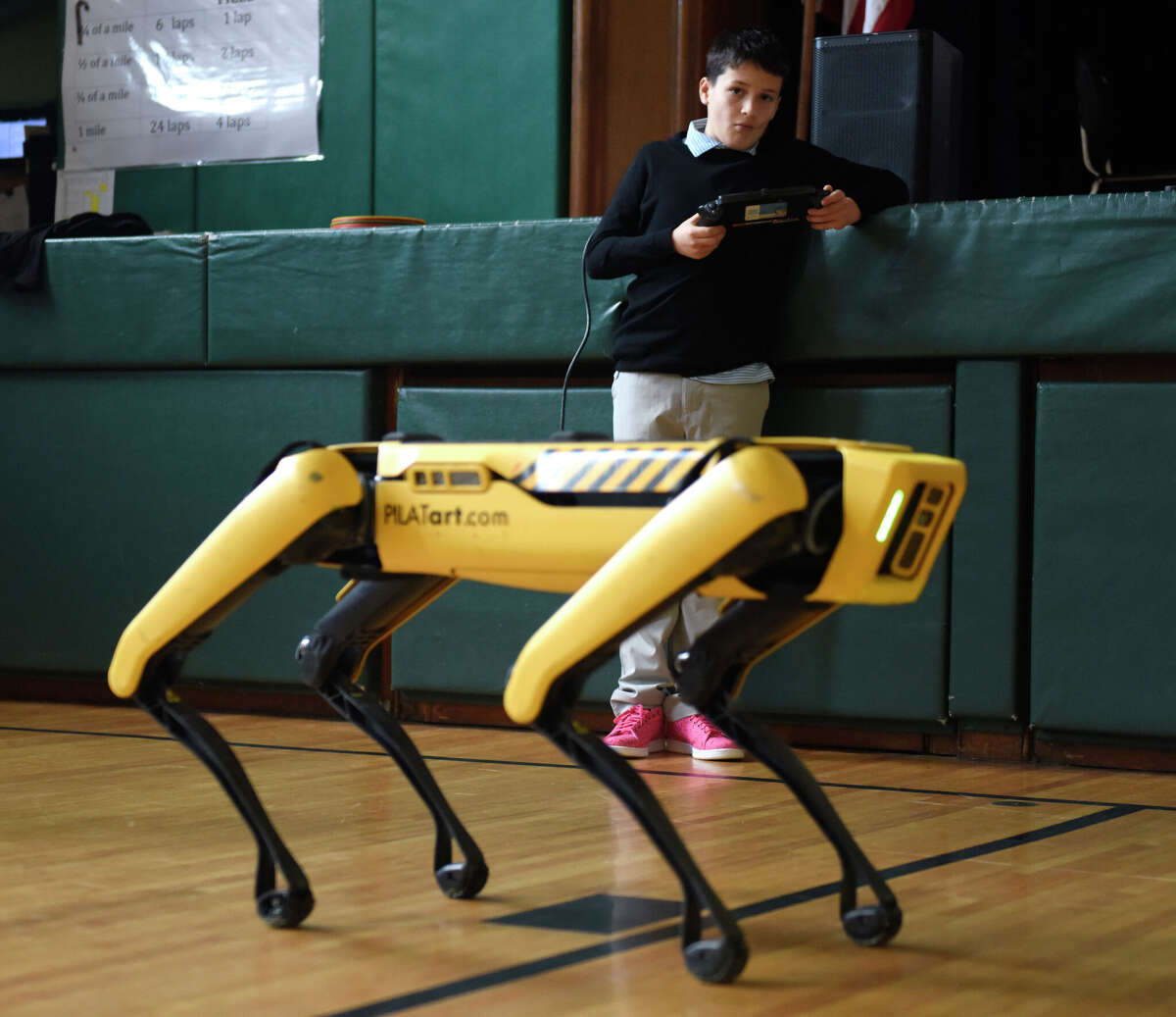 Greenwich students see Spot run — and dance — at robot display