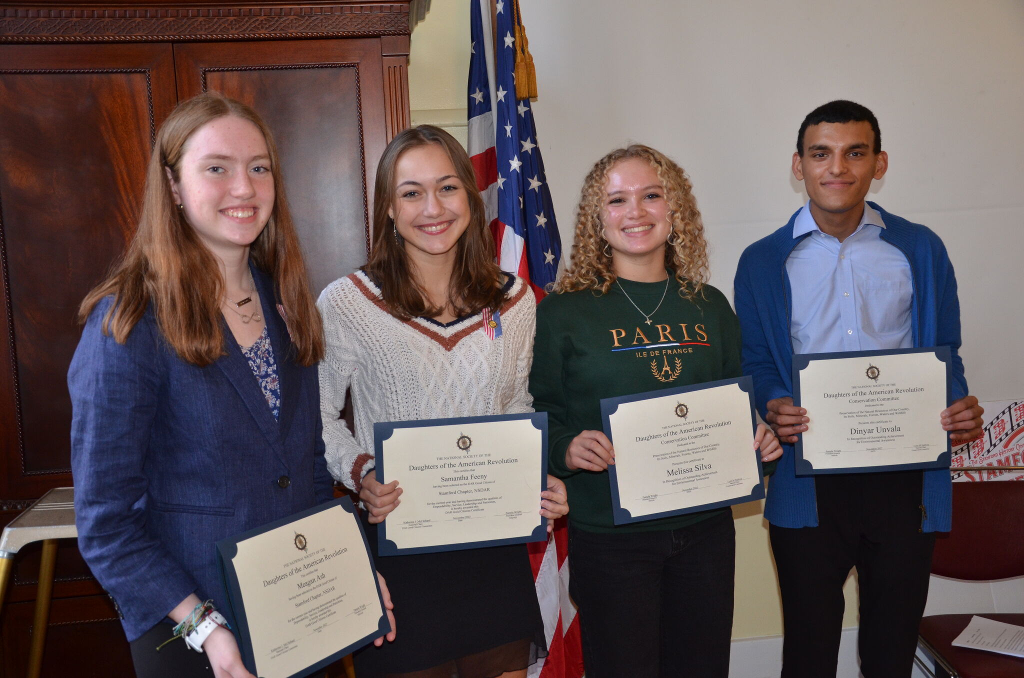 Stamford students recognized by DAR for good deeds