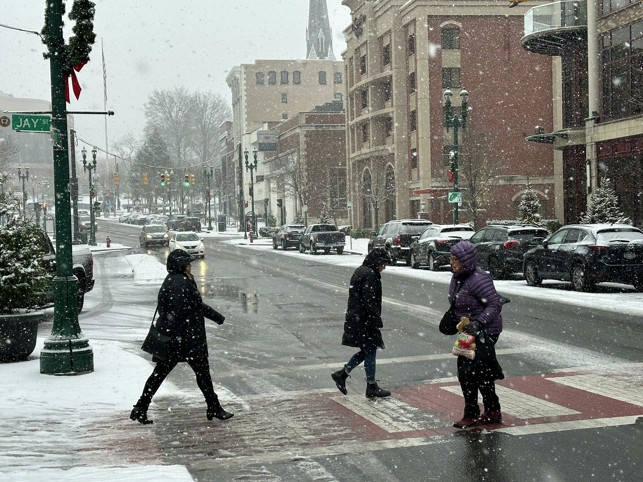 How much snow does Albany area, Hudson Valley have?