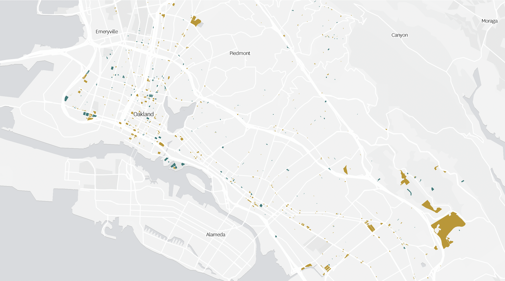 This map shows where Oakland says it can build over 36,000 new homes