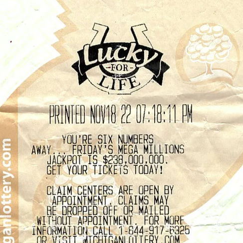 Lottery player wins lifetime prize, ticket sold in Mount Pleasant