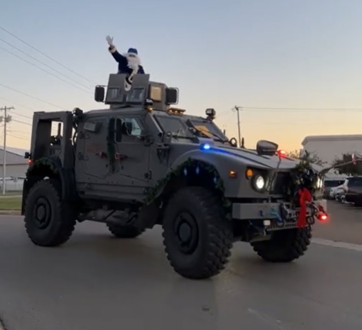 Video: Santa Claus arrives in Laredo atop SWAT truck for Blue Santa