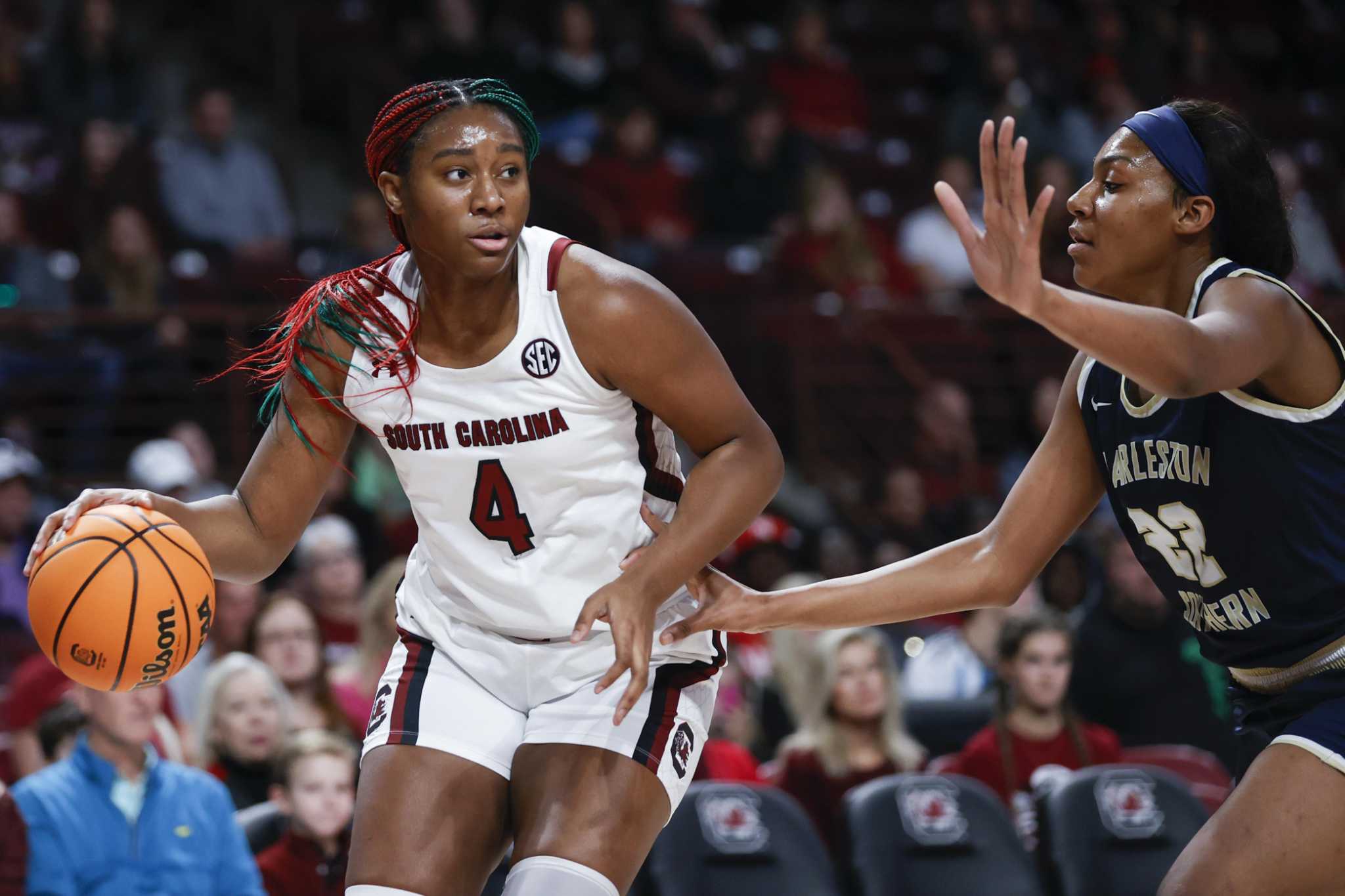 College basketball roundup: No. 1 South Carolina women pound Charleston ...