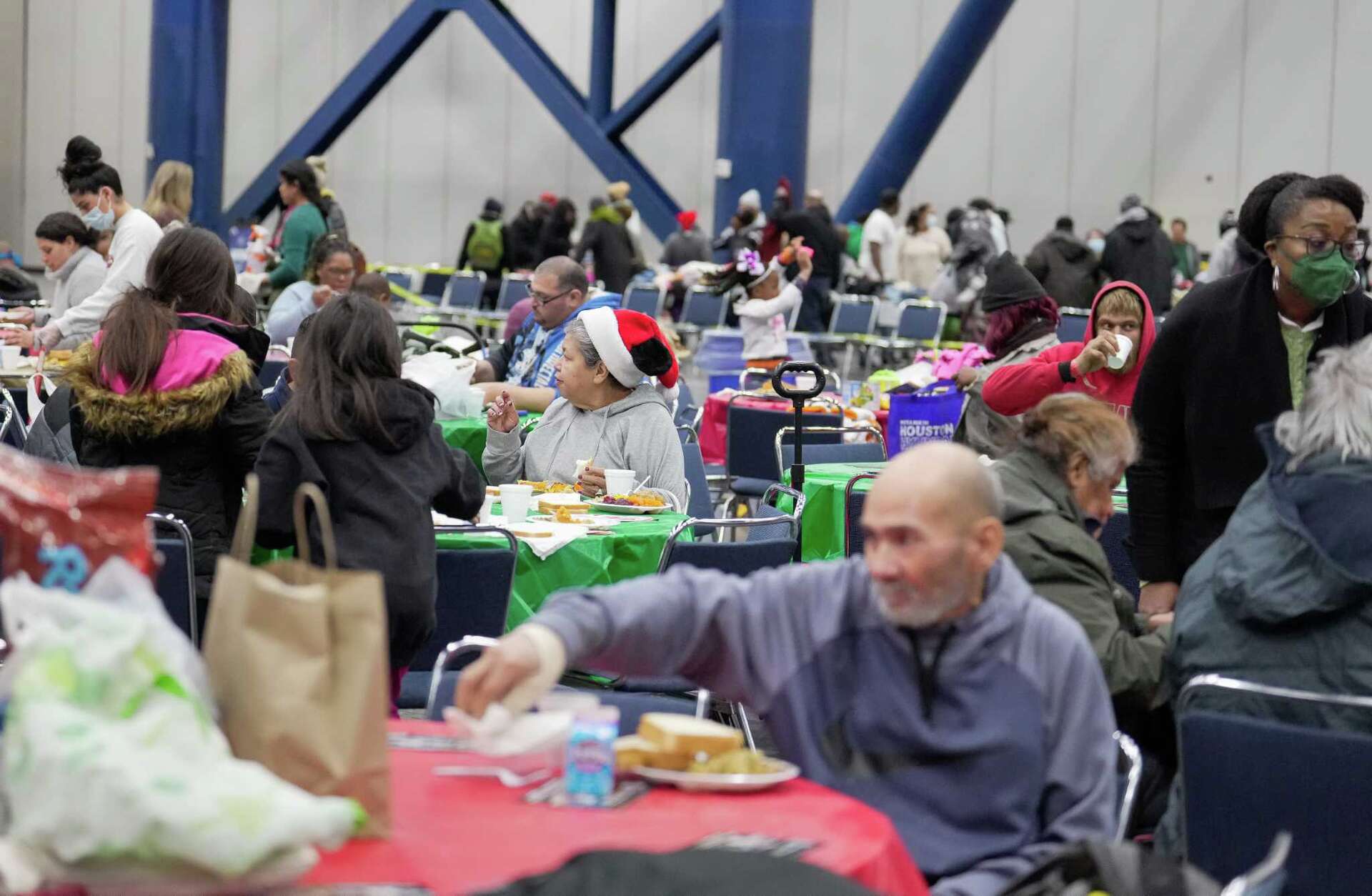 Houstonians gather at George R. Brown Convention Center for massive ...