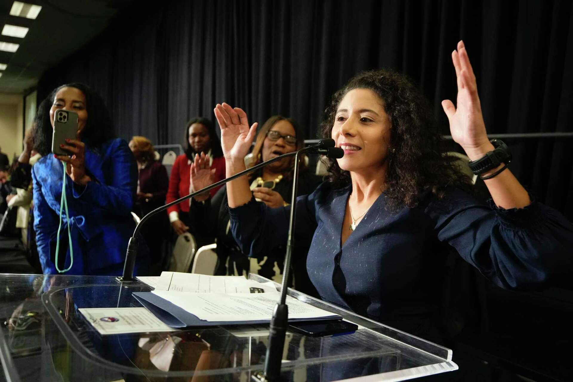 Harris County Judge Lina Hidalgo returns to work after medical leave