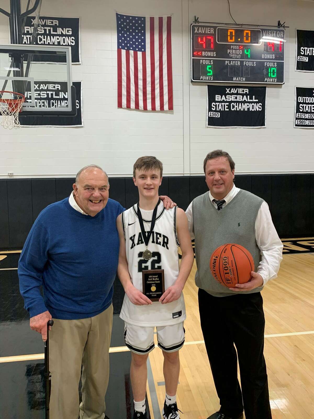 Xavier CT boys basketball Art Kohs tournament championship.