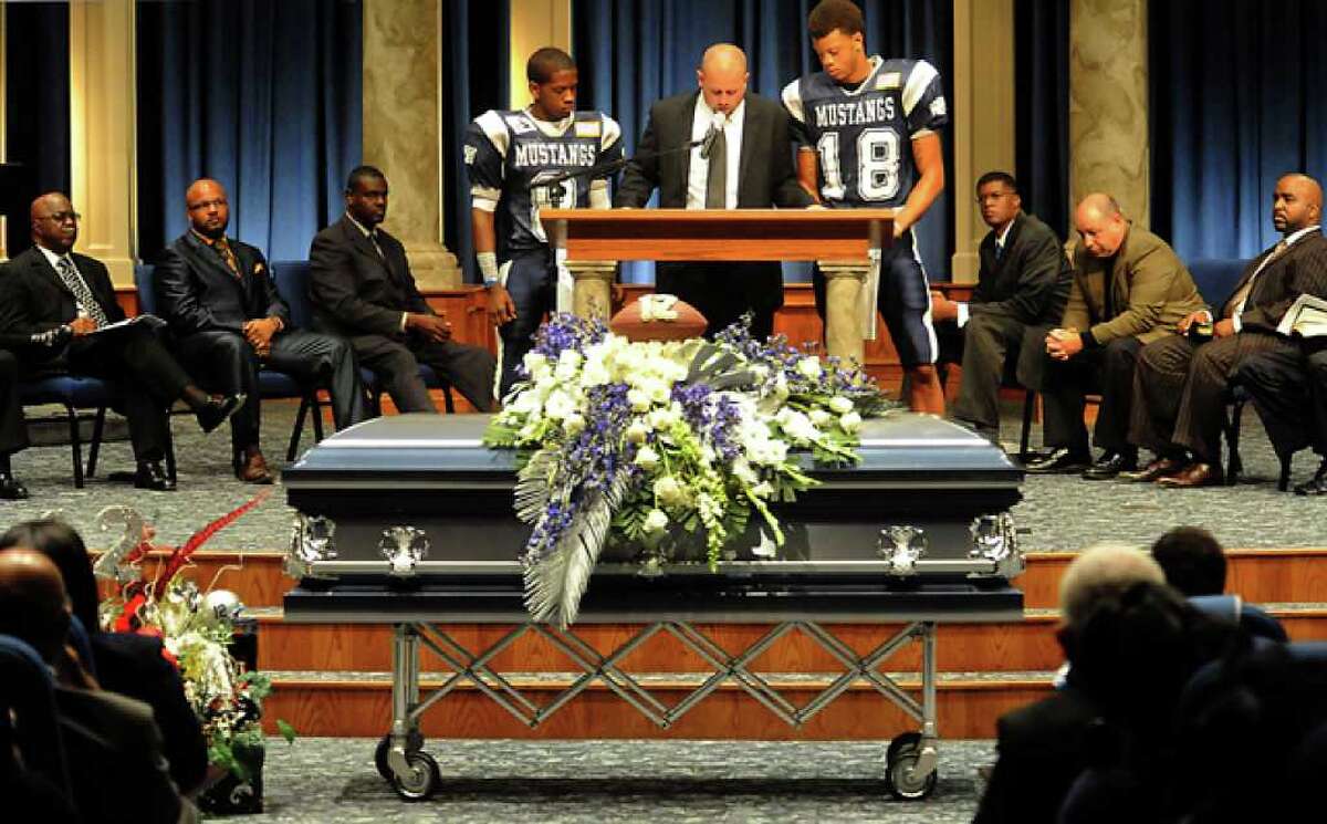 Friends and Family gather for Garrett Funeral