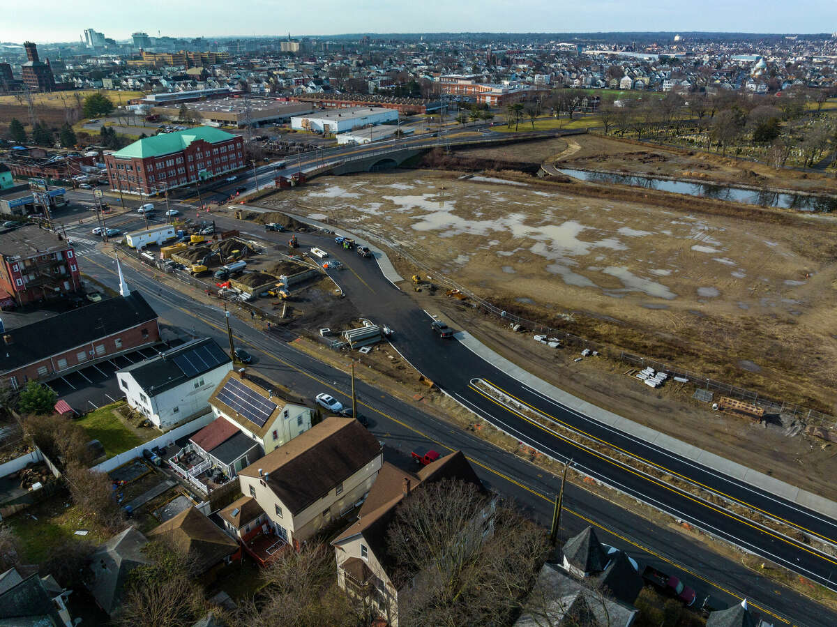 Road work extends Bridgeport's Seaview Ave at busy intersection