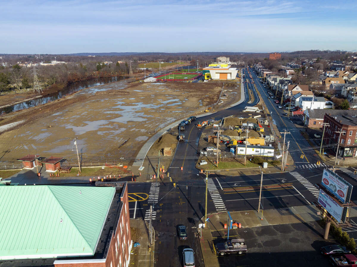Road work extends Bridgeport's Seaview Ave at busy intersection