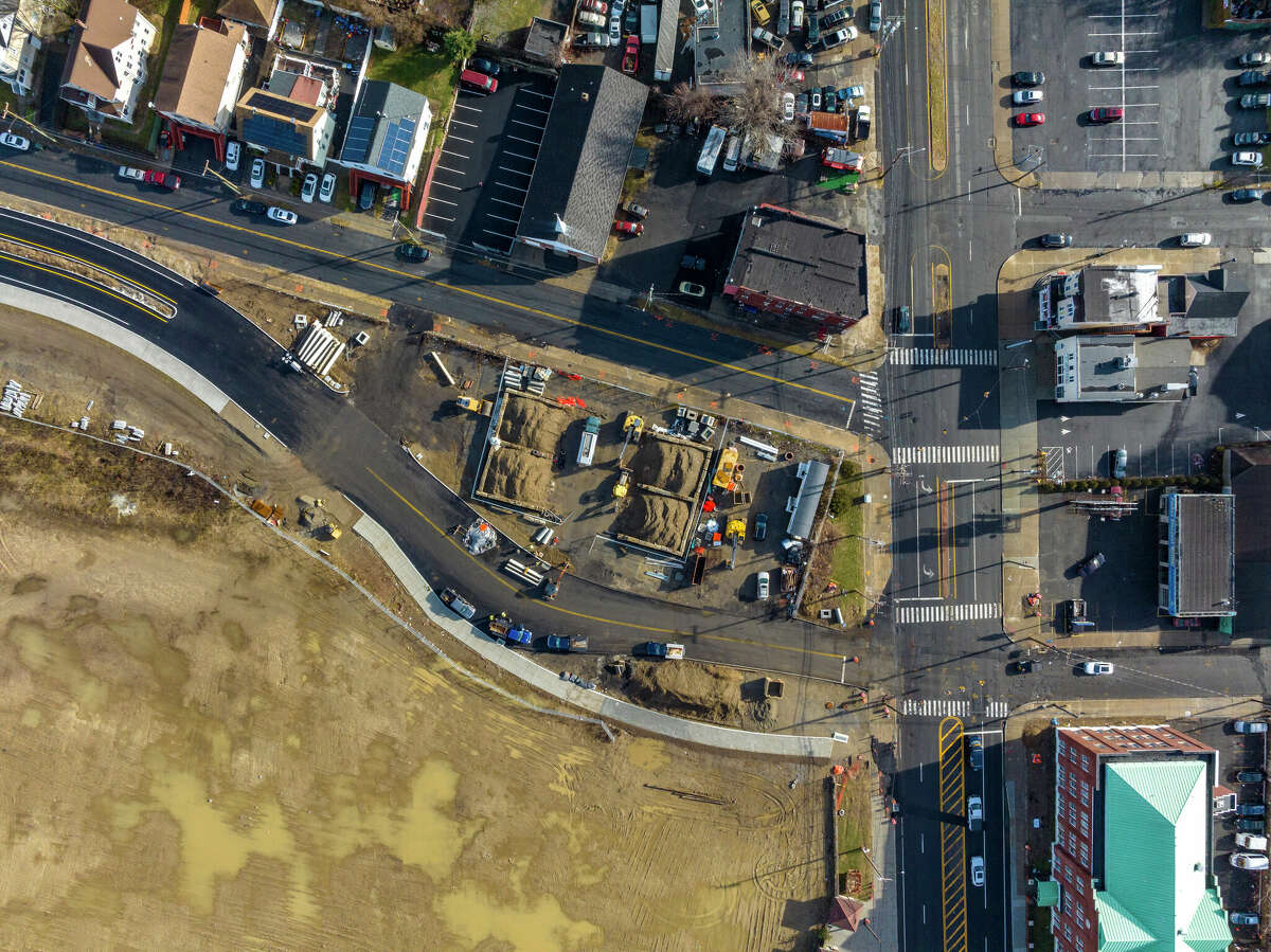 Road work extends Bridgeport's Seaview Ave at busy intersection