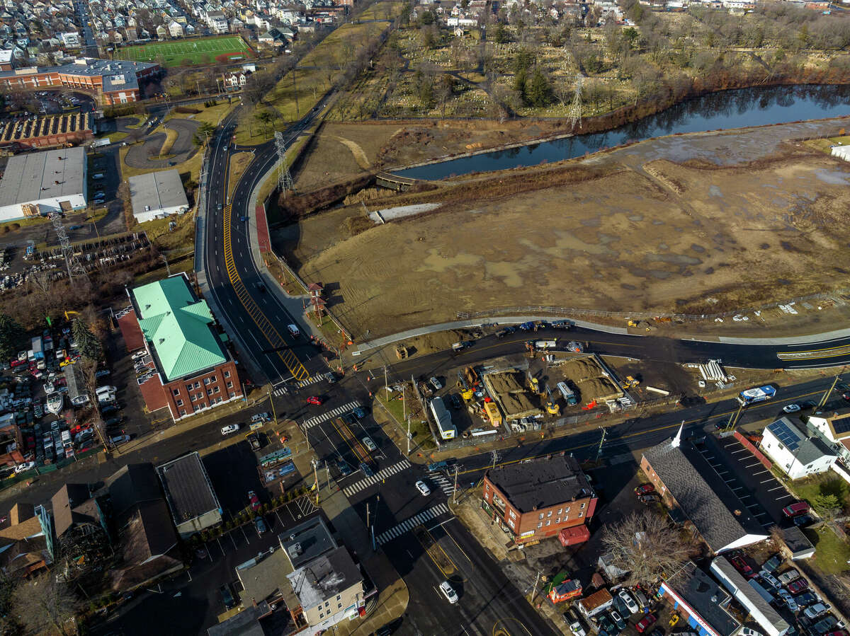 Road work extends Bridgeport's Seaview Ave at busy intersection