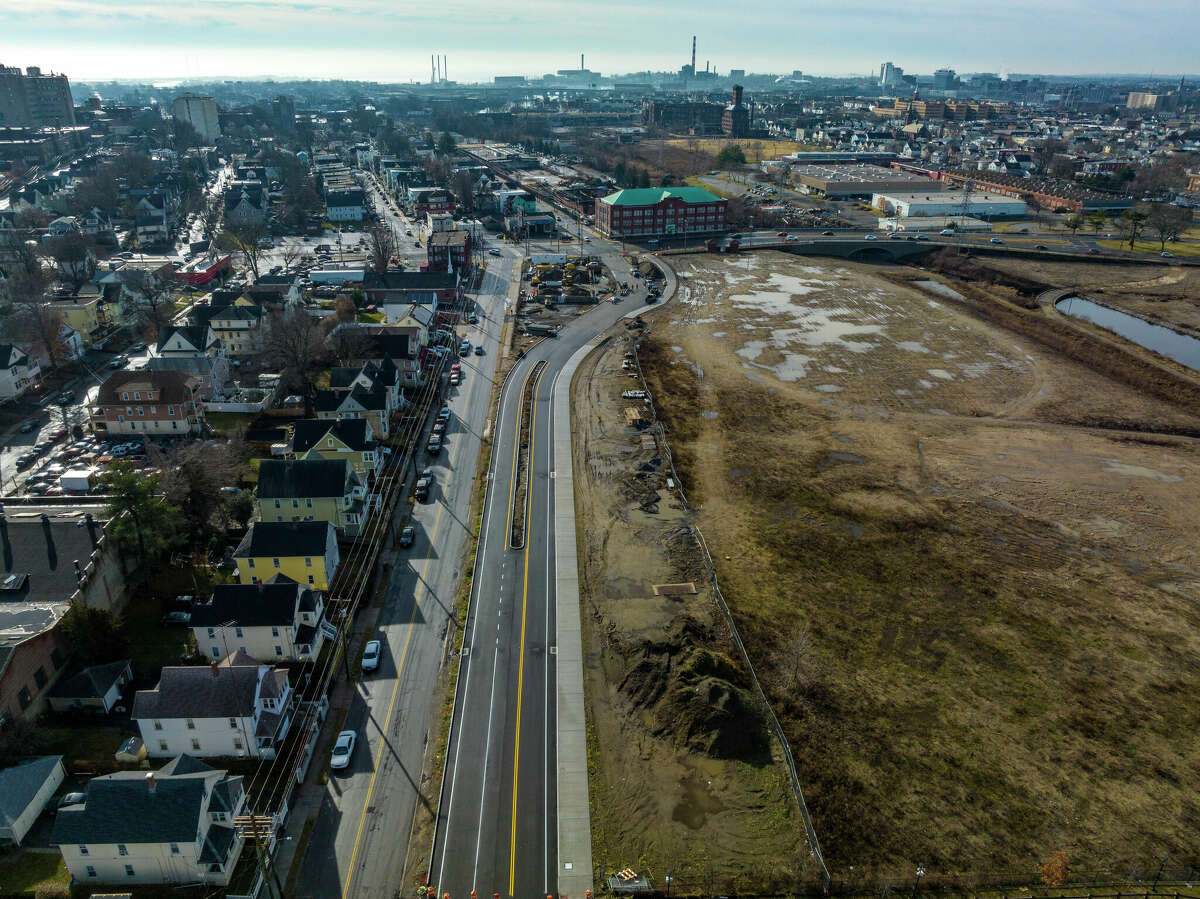 Road work extends Bridgeport's Seaview Ave at busy intersection