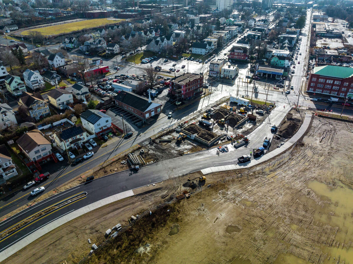 Road work extends Bridgeport's Seaview Ave at busy intersection