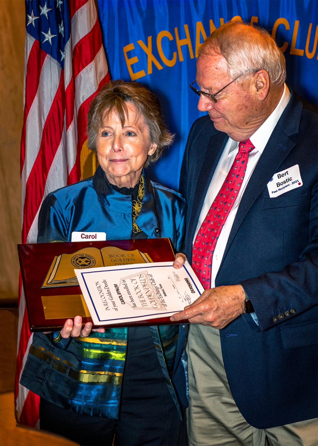 Midland Exchange Club awards Golden Deed Award to Carol Bynum