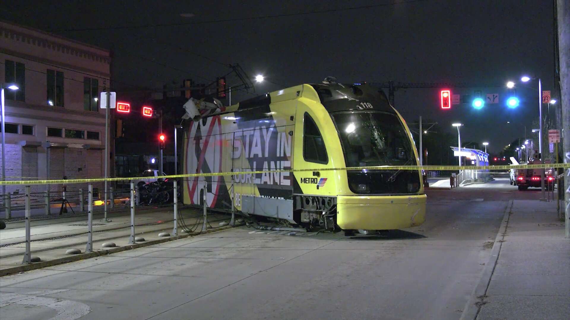 Houston police chase ends when BMW crashes into Metro train