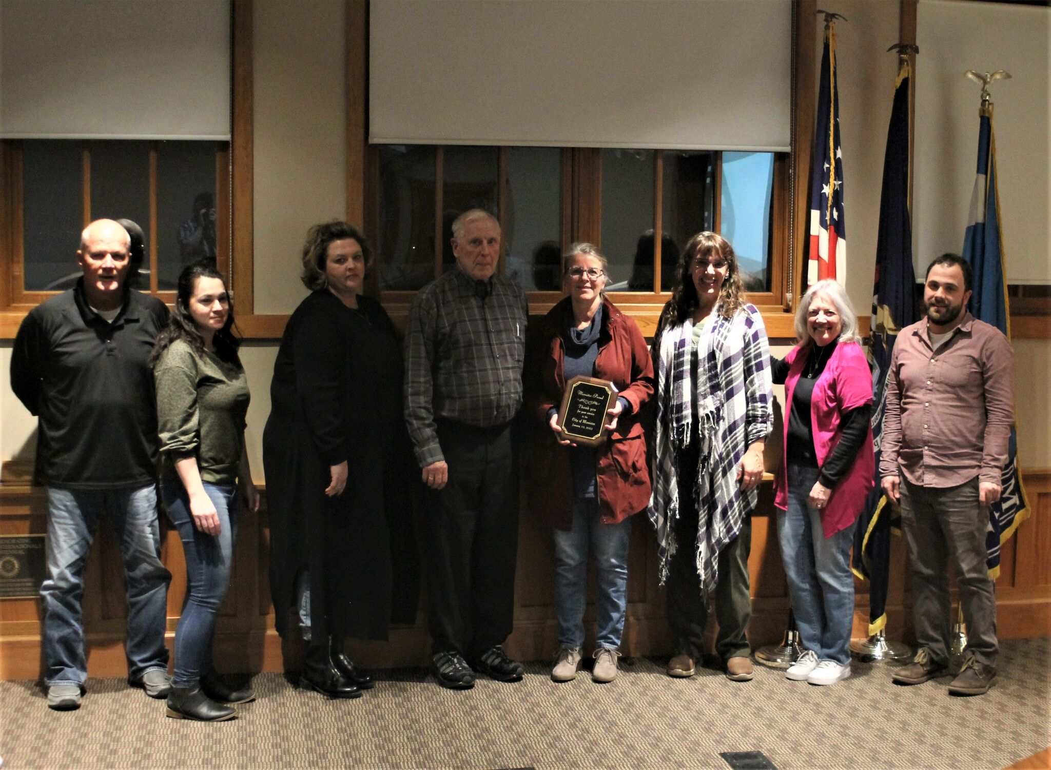 Manistee City Council awards plaque to Manistee Proud